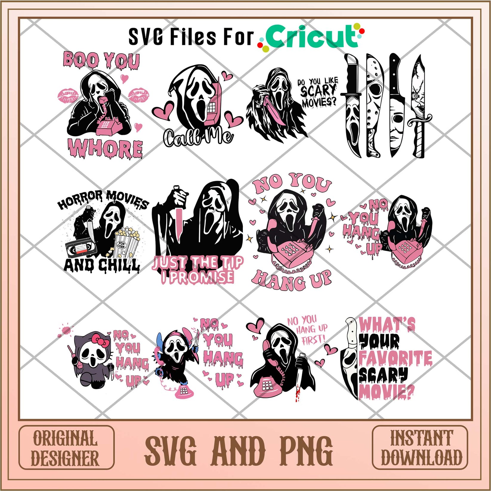 Scream Ghost telephone bundle, Family horror movies bundle - Svgfilefo ...