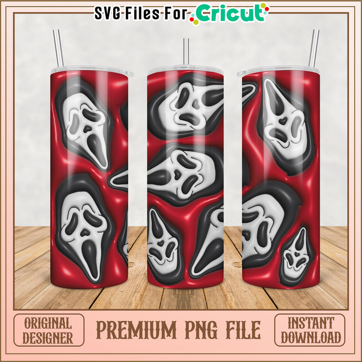 Scream Mask Tumbler PNG Design – svg files for cricut