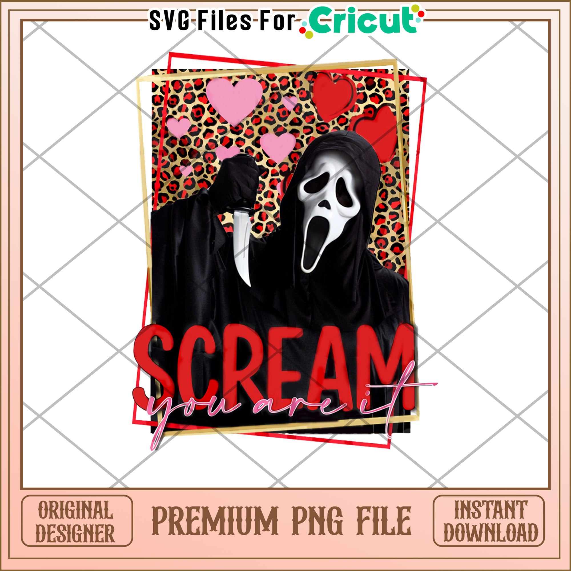 Scream Valentines Day PNG Sublimation – svg files for cricut