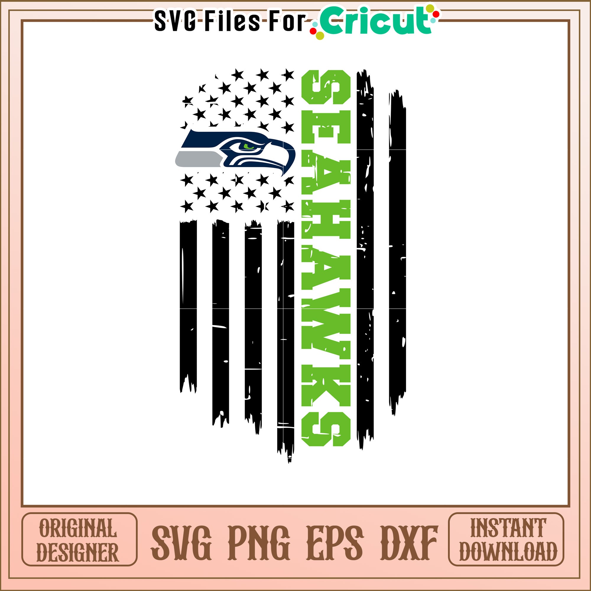 Seahawks SVG Design Eagle Head & Logo – svg files for cricut
