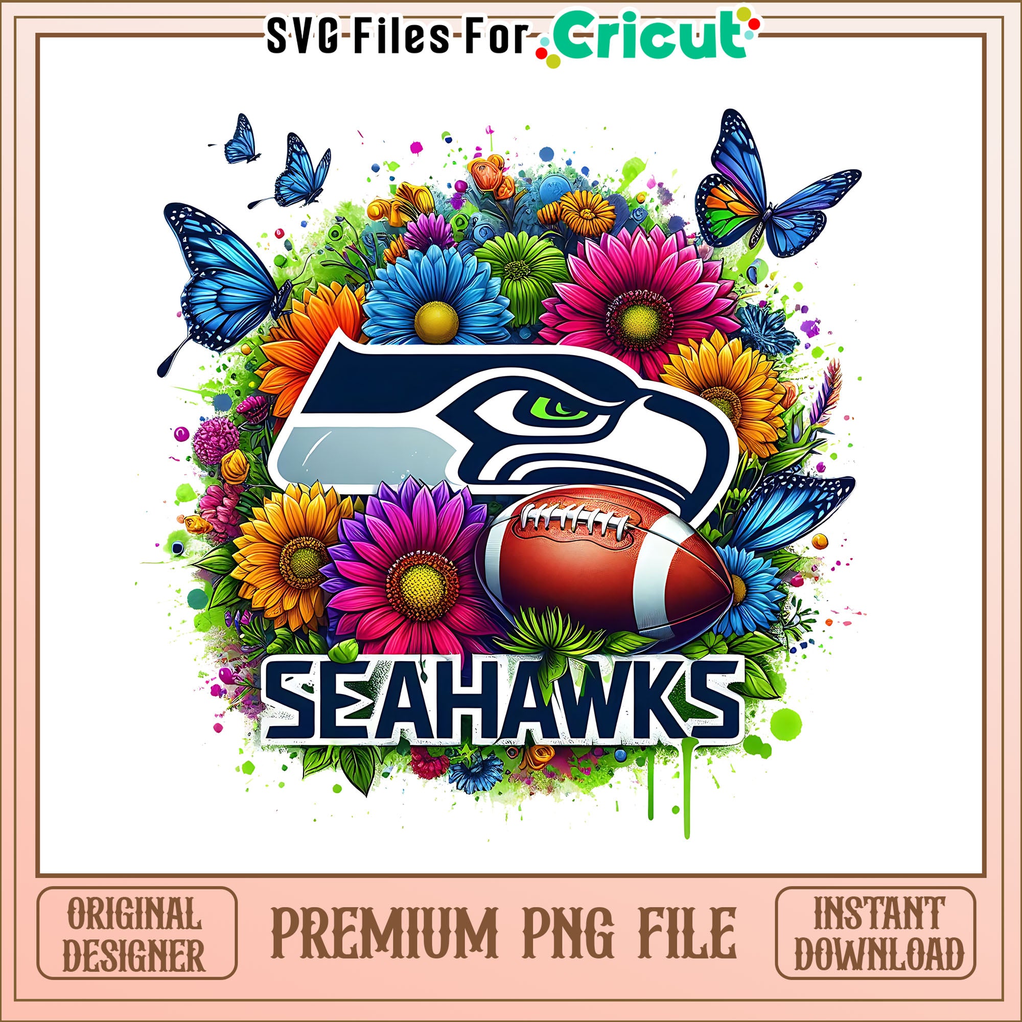 Seahawks logo vintage flower png, Seattle Seahawks png, NFL png – svg ...