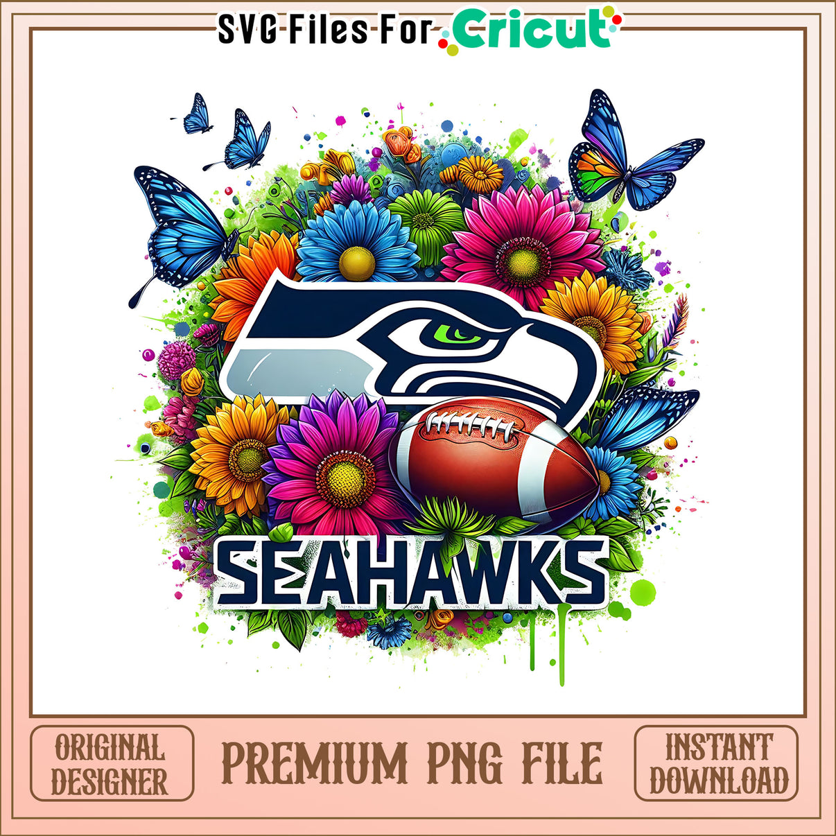 Seahawks logo vintage flower png, Seattle Seahawks png, NFL png – svg ...