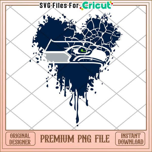 Seattle Seahawks Heart Design, premium PNG file for download – svg ...