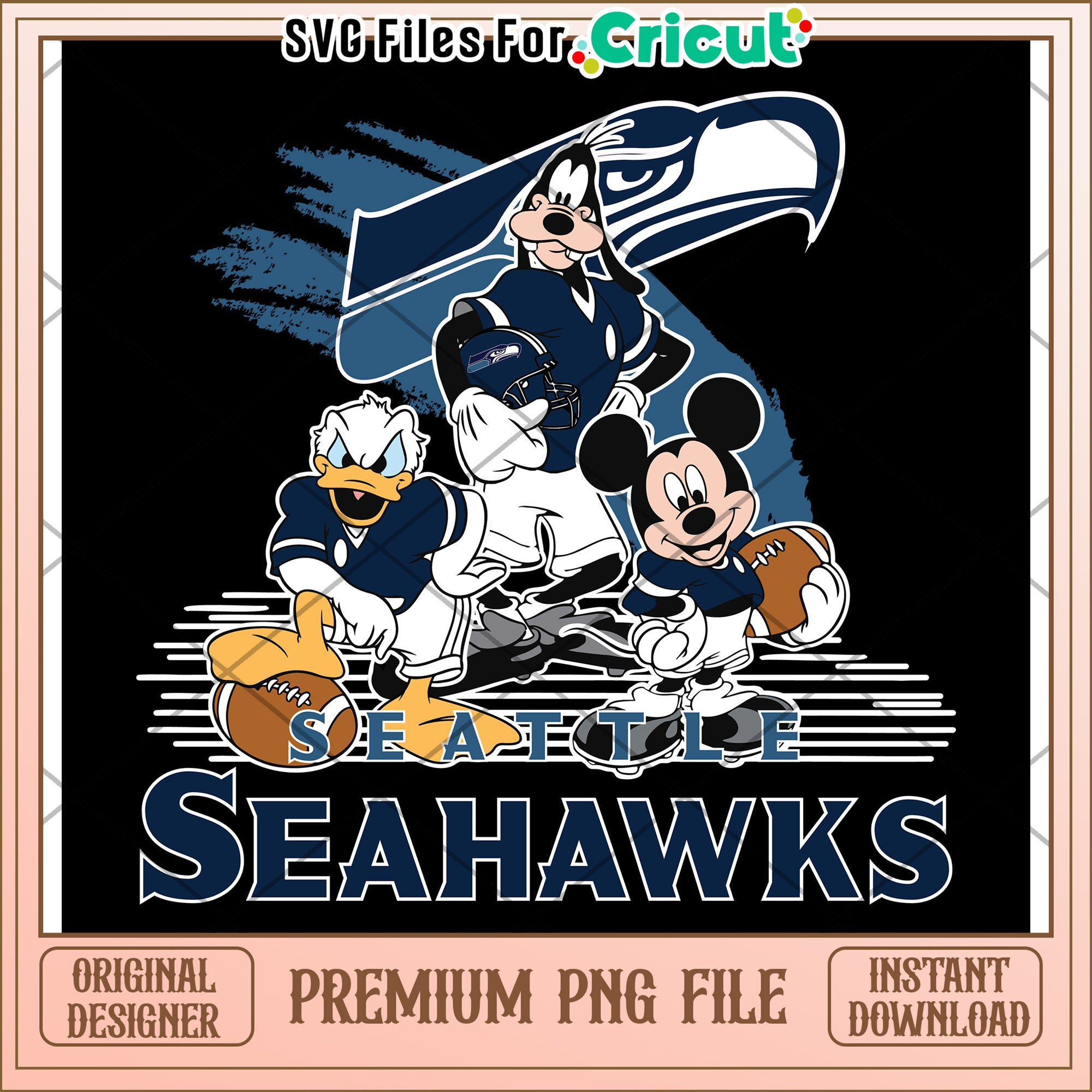 Seattle Seahawks PNG Design for Cricut , Fun Cartoon Characters Includ ...