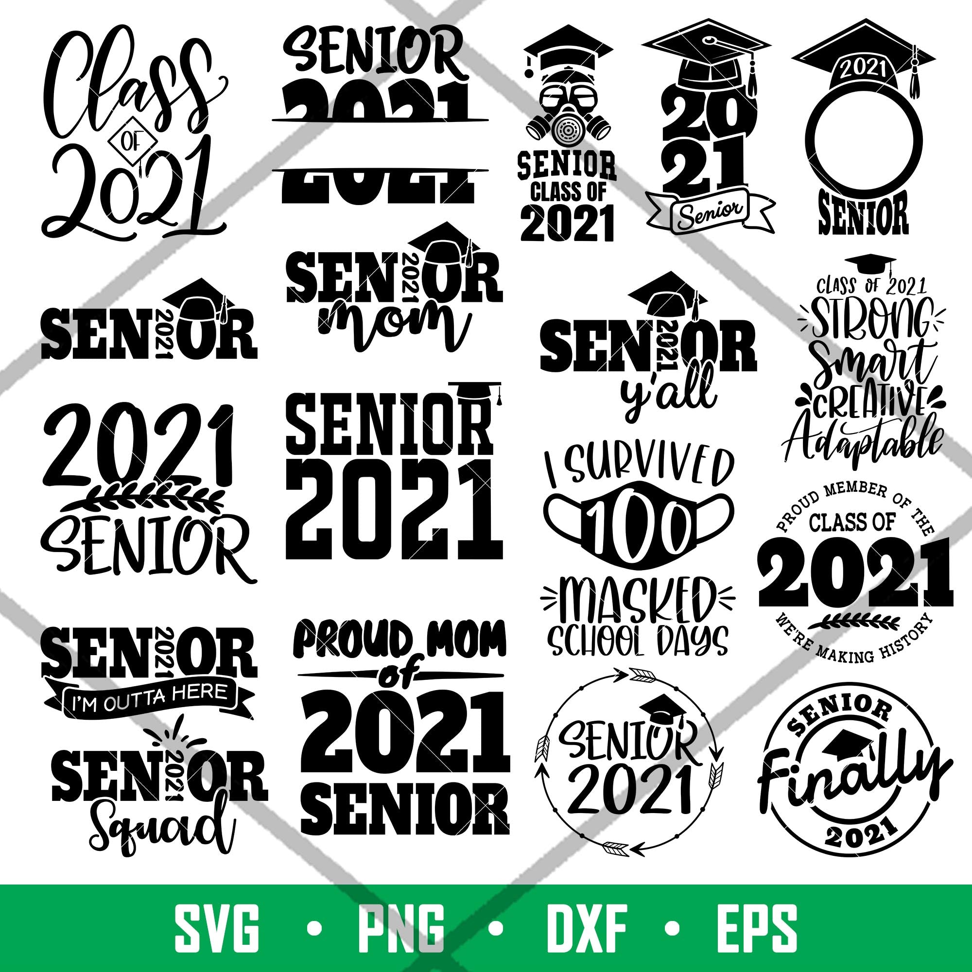 Senior 2021 Bundle Vol 1, Senior 2021 Bundle Svg – svg files for cricut