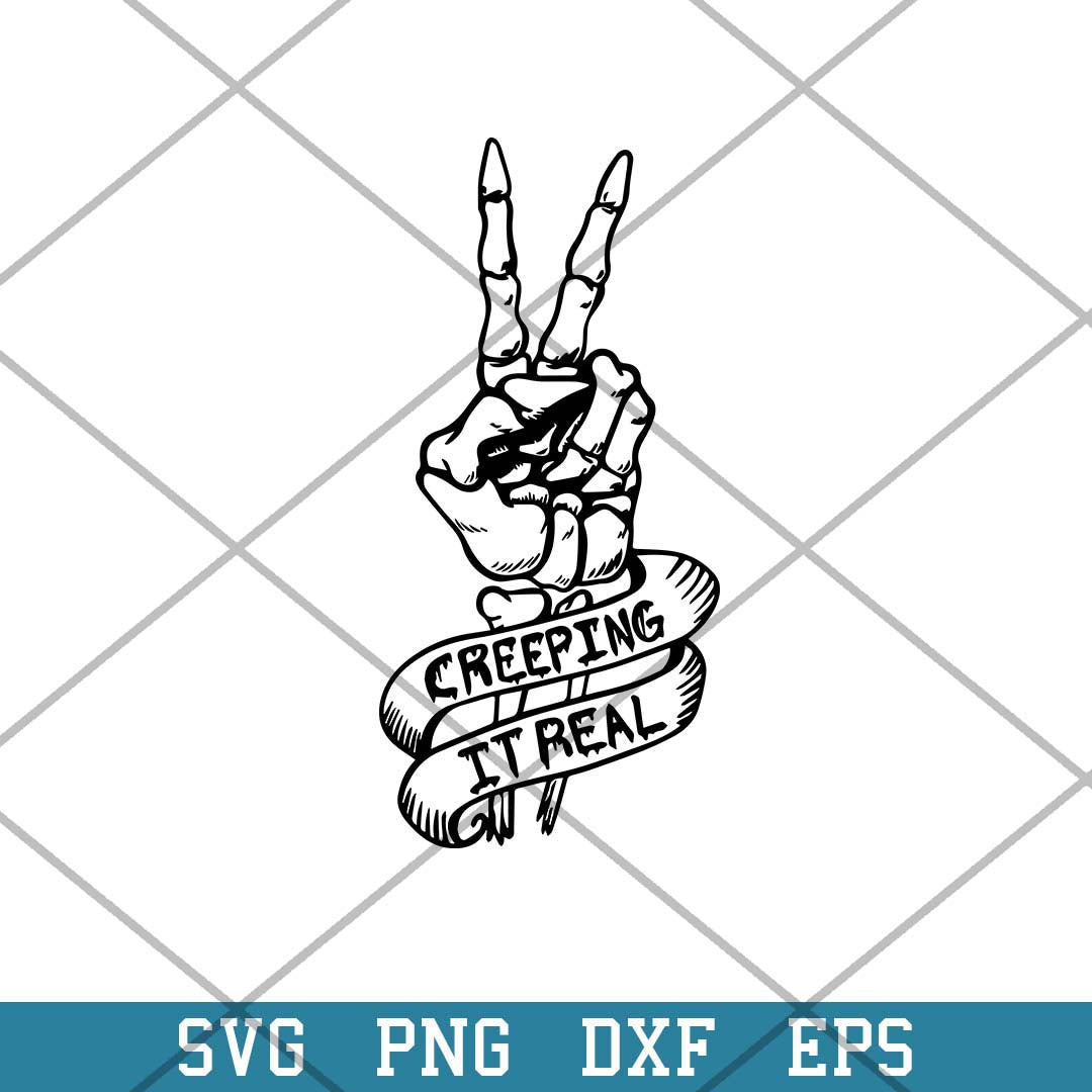 Skeleton Hand Creeping It Real Halloween Svg, Halloween Svg-Svgfilesfo ...
