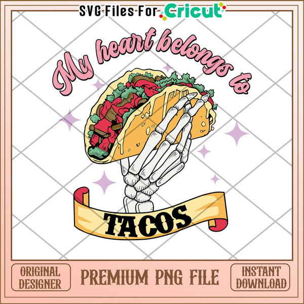 Skeleton Hand Taco PNG Design – svg files for cricut