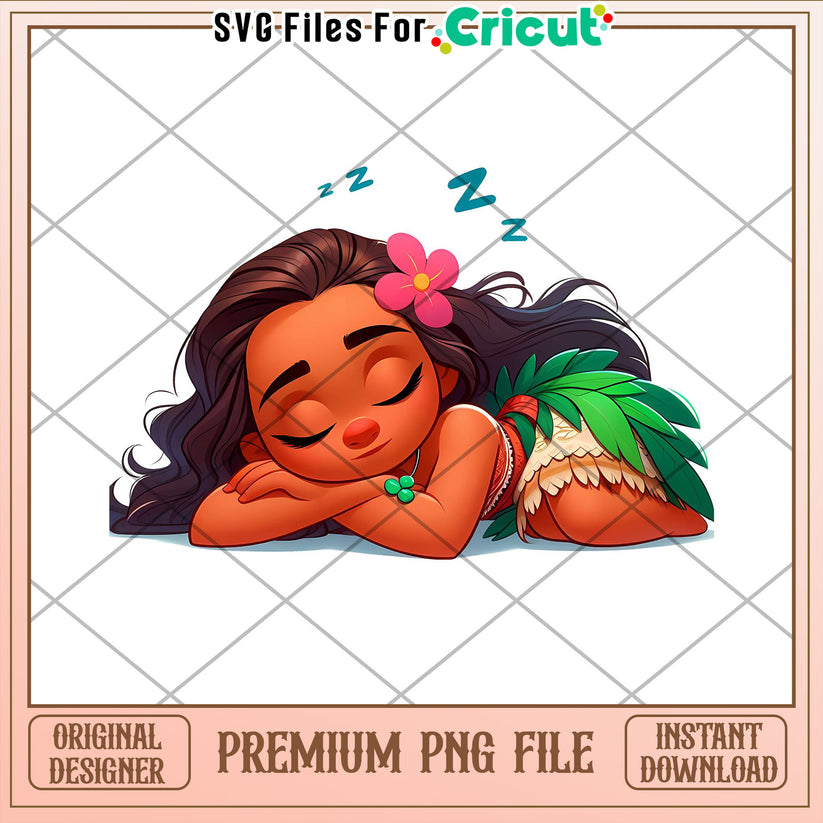 Sleeping Moana PNG Cricut File – svg files for cricut