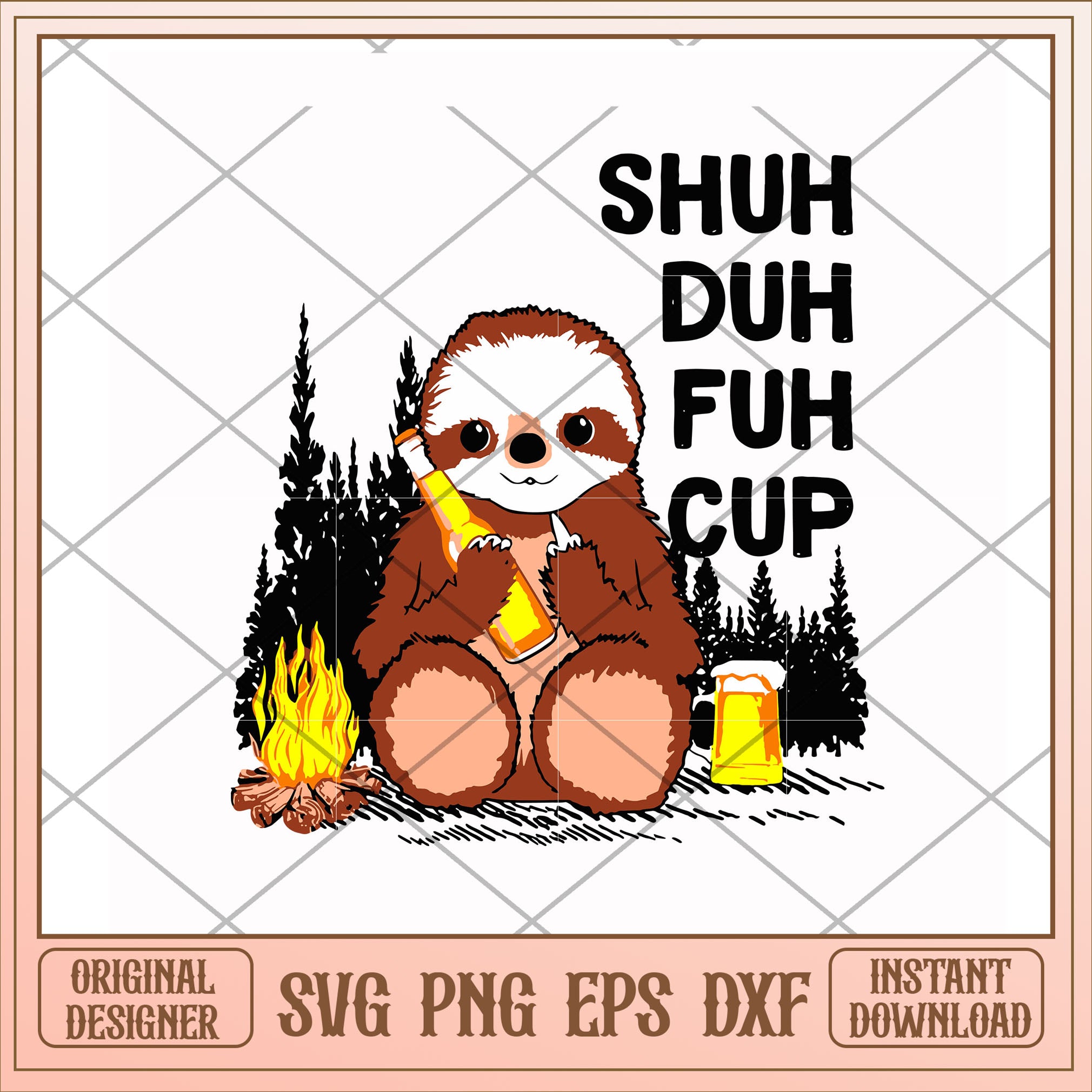Sloth shuh duh fuh cup svg, sloth svg, camping svg – svg files for cricut