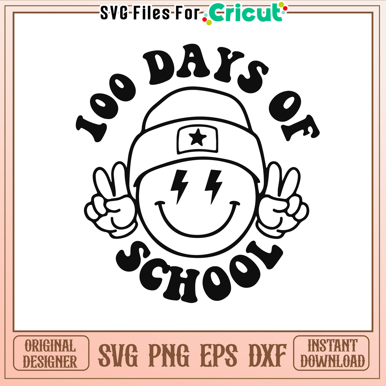 Smiley emoji 100th day of school svg, emoji svg, school svg – svg files ...