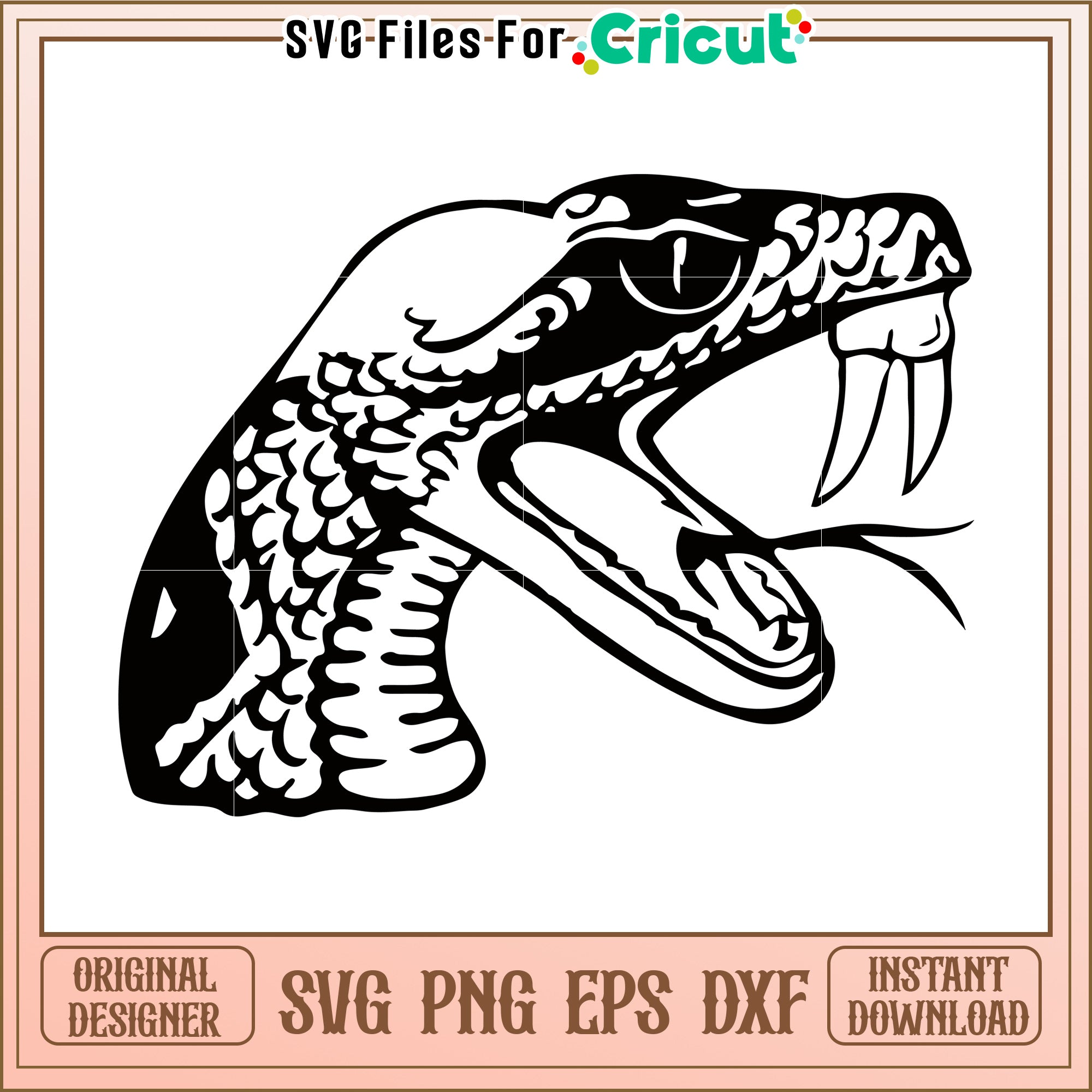 Snake Head SVG Design for Cricut, Perfect for Unique Craft Projects ...
