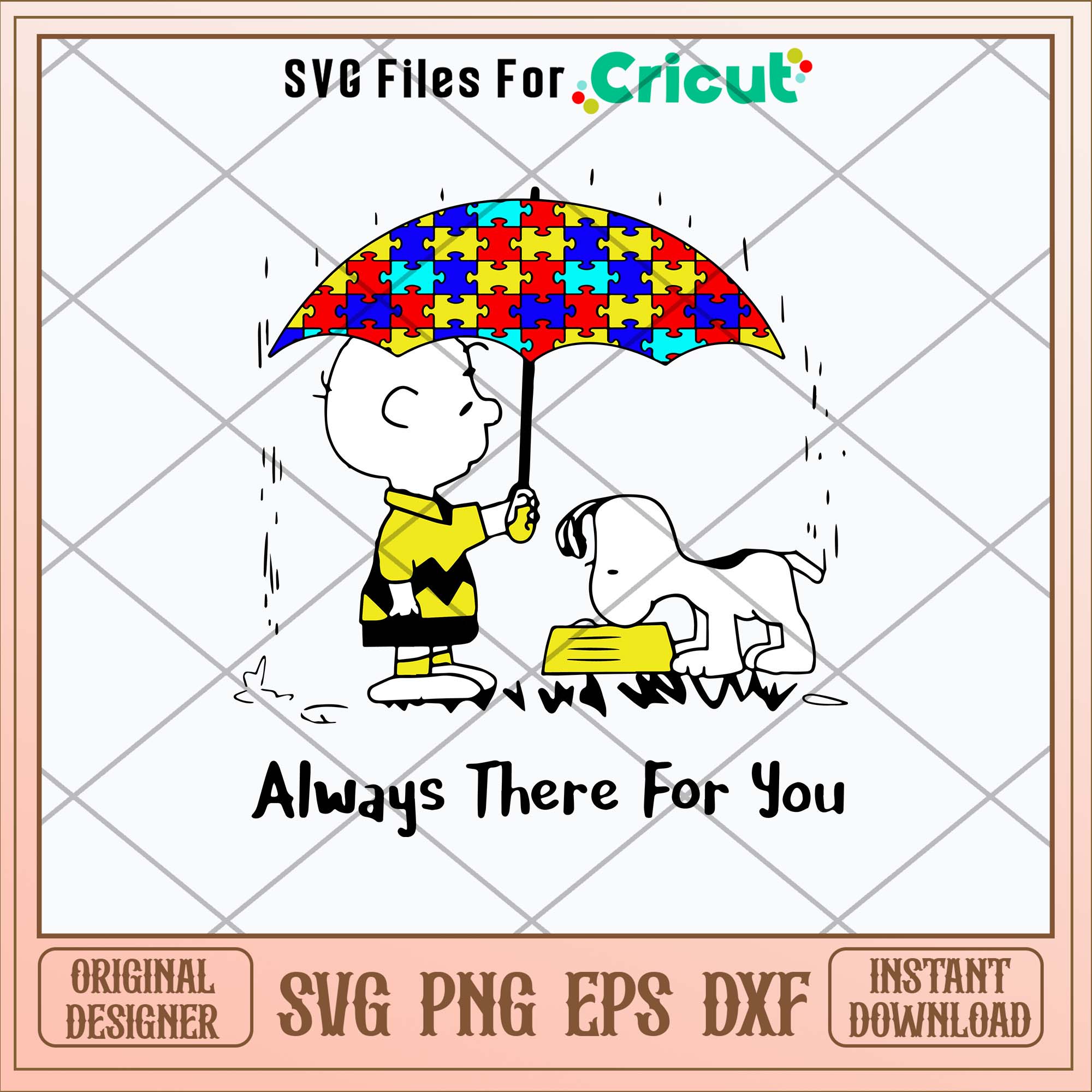 Snoopy Autism Always There For You Svg, Png Dxf Eps File-Svgfilesforcr ...