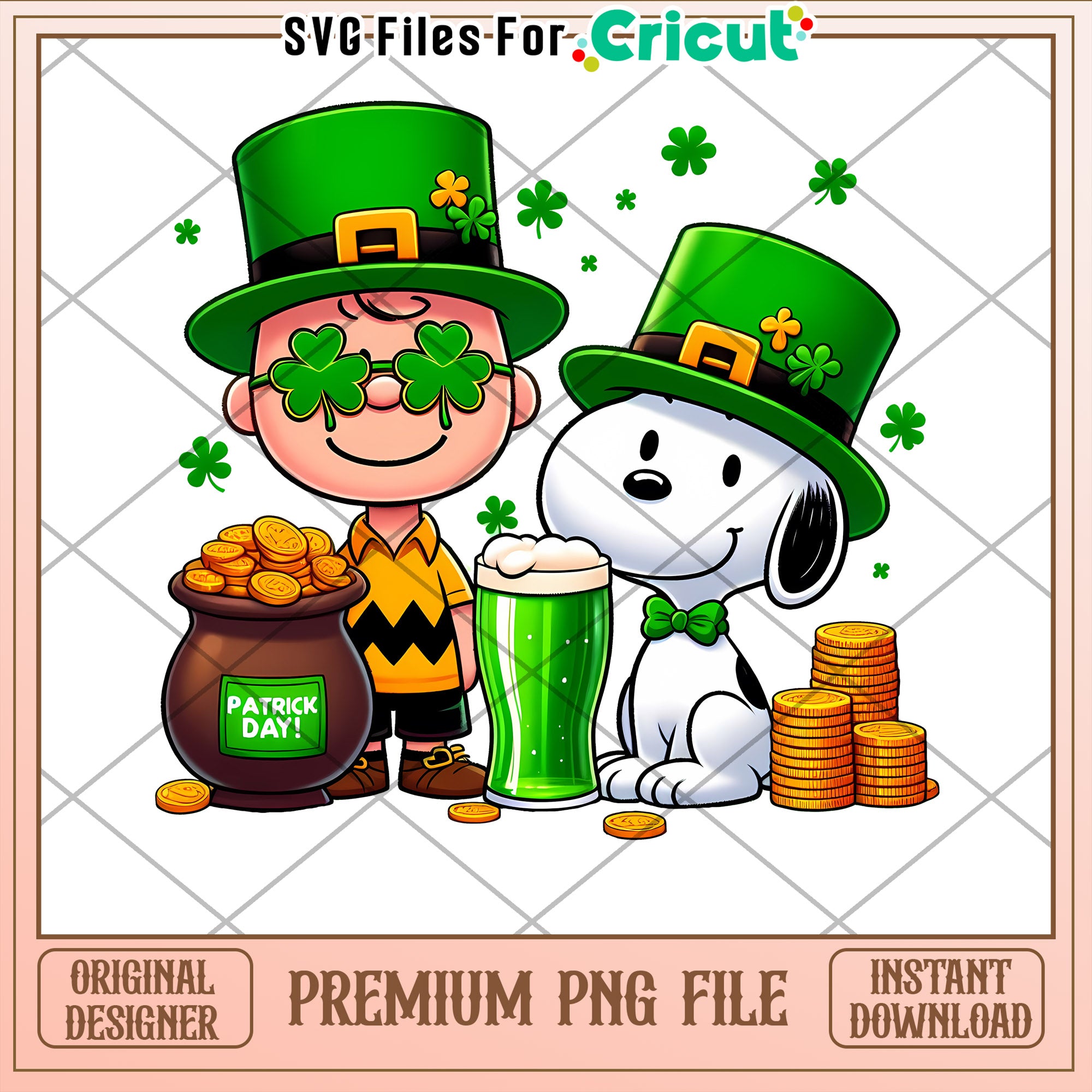 Snoopy & Charlie Brown St Patricks PNG – svg files for cricut