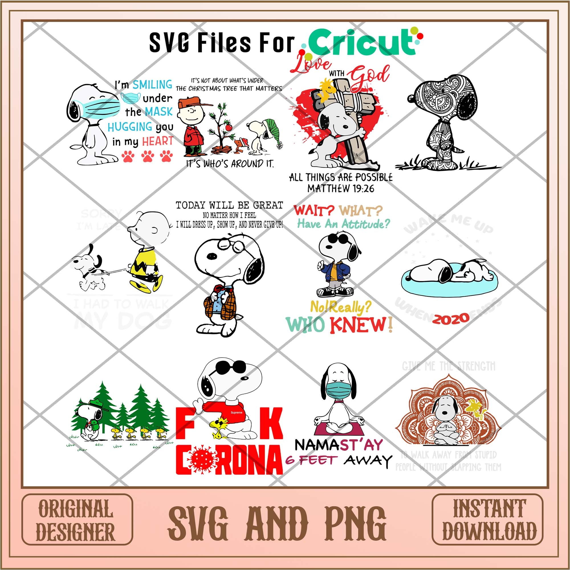 Peanut cartoon Snoopy quotes svg bundle – svg files for cricut