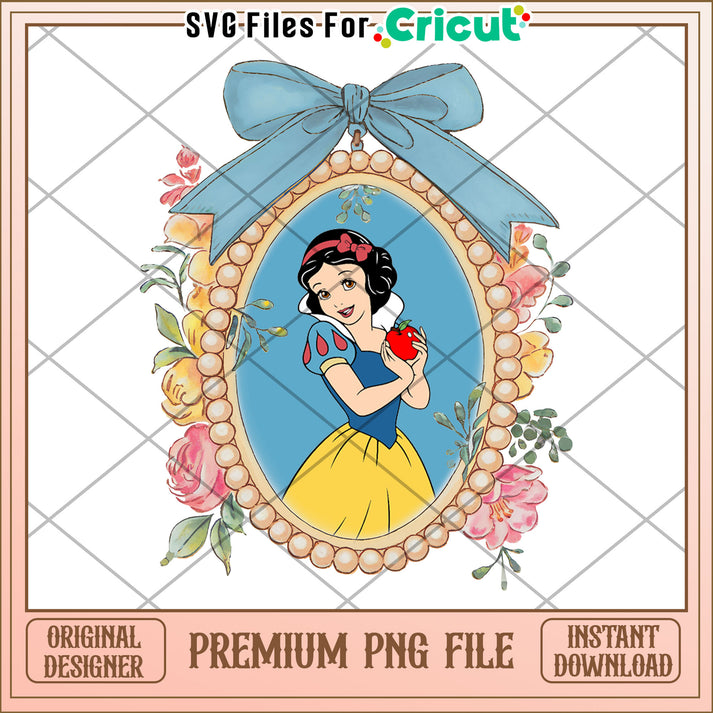 Snow White PNG Premium Floral Frame – svg files for cricut