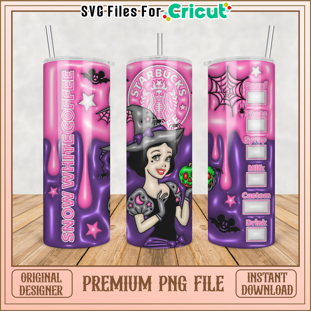 Snow White Starbucks Halloween PNG – svg files for cricut