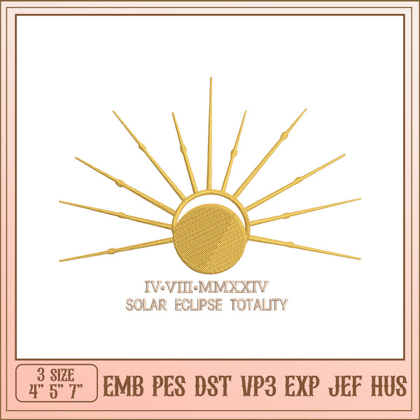 Solar Eclipse Embroidery Design – svg files for cricut