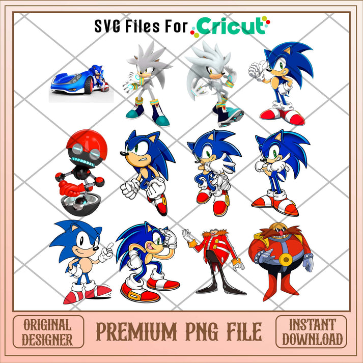 Sonic the hedgehog characters png bundle – svg files for cricut