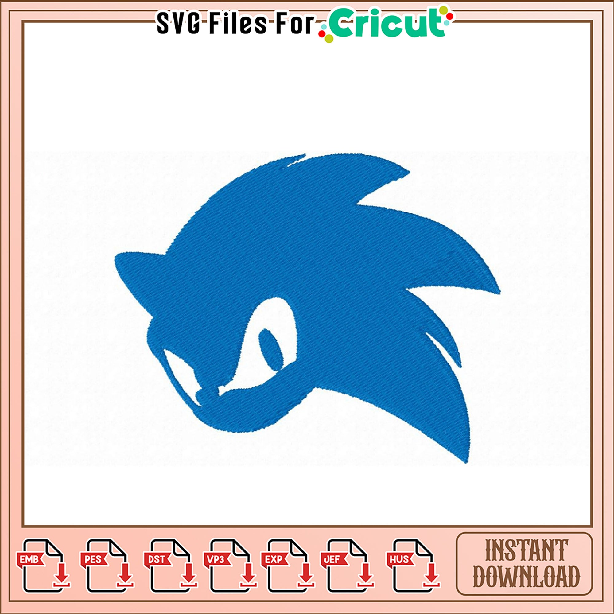 Sonic the Hedgehog Embroidery Design Instant Download – svg files for ...