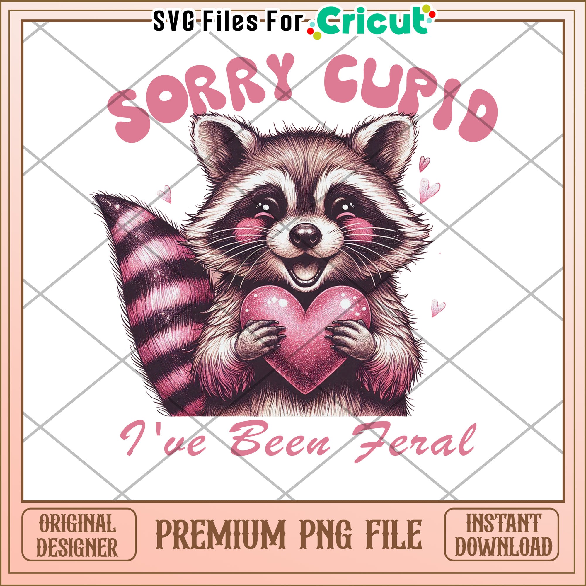 Sorry Cupid Raccoon PNG Valentines Day – svg files for cricut