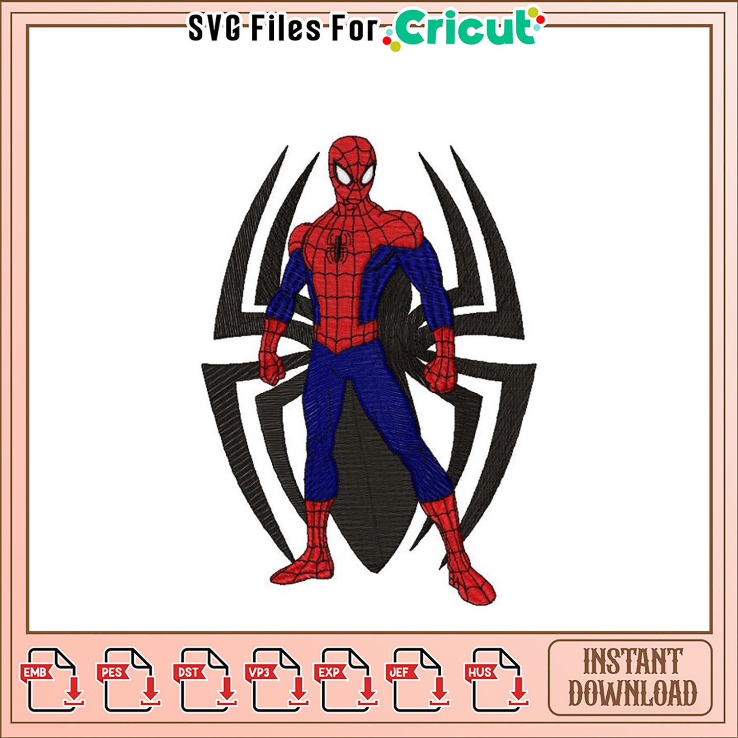 Spider-Man Embroidery Design Instant Download – svg files for cricut