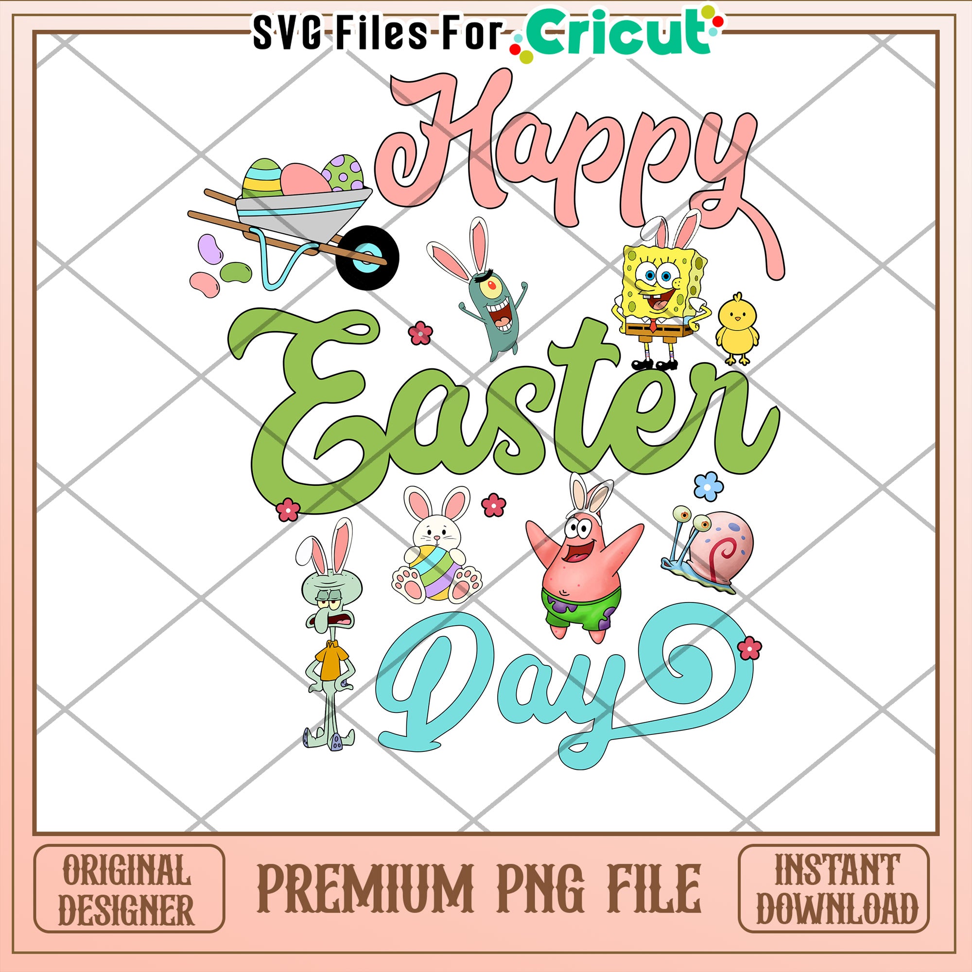 SpongeBob Easter PNG Design – svg files for cricut