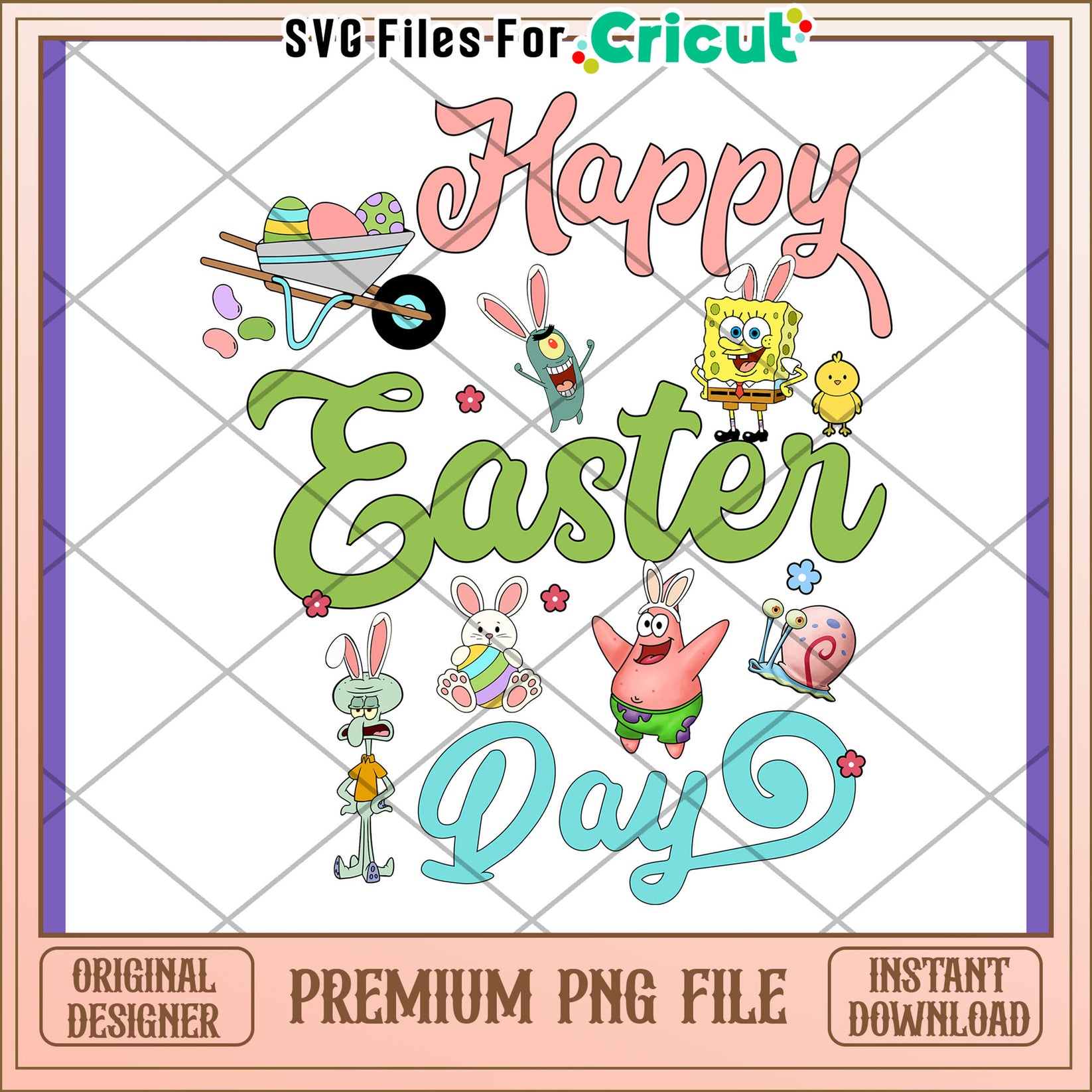 SpongeBob Easter PNG Design Download – svg files for cricut