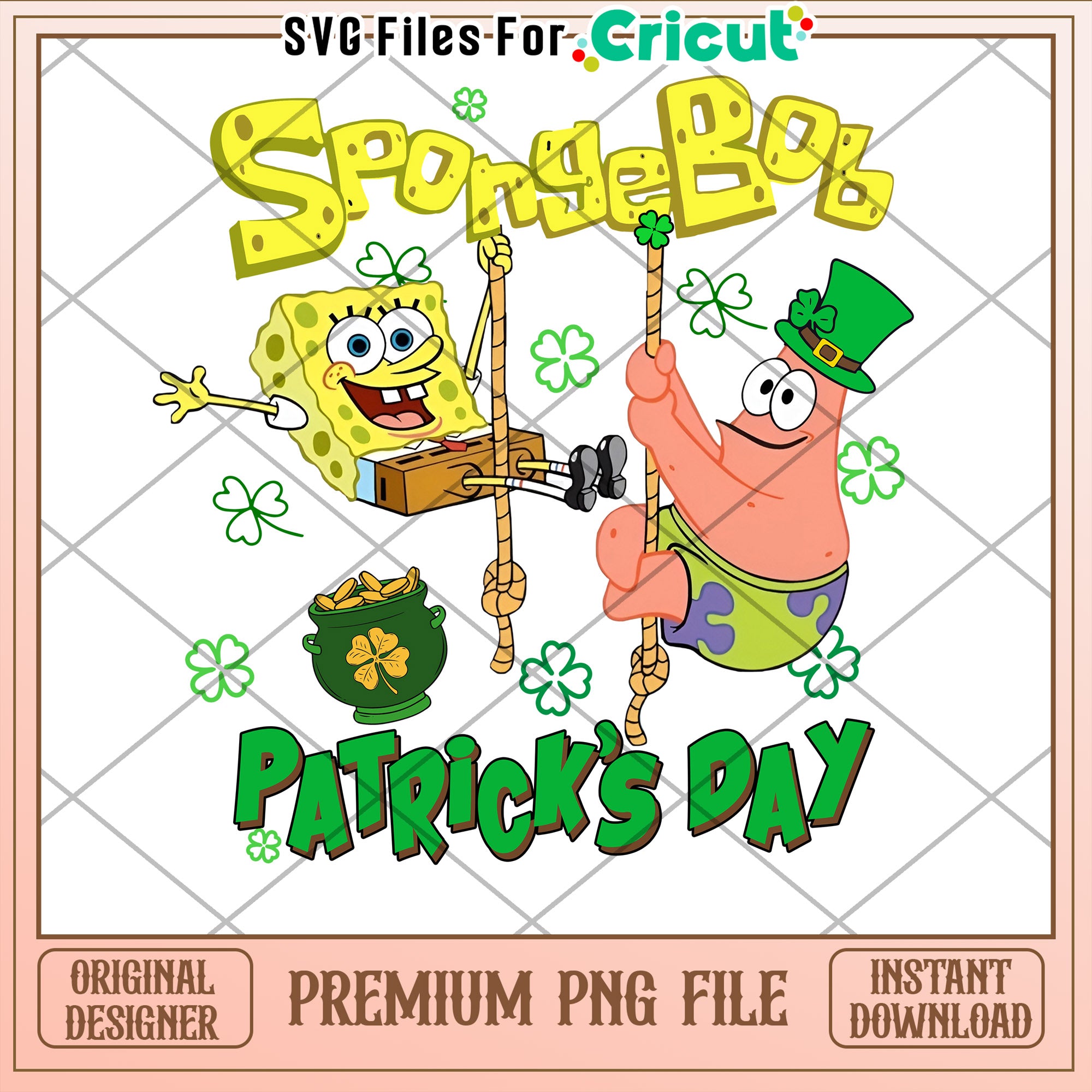 SpongeBob Patrick St Patricks Day PNG – svg files for cricut