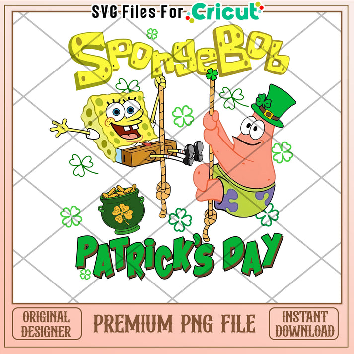 SpongeBob Patrick St Patricks Day PNG – svg files for cricut