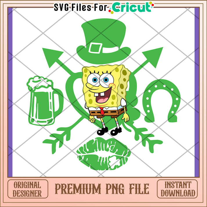 SpongeBob St Patrick Day PNG Design for Crafts – svg files for cricut