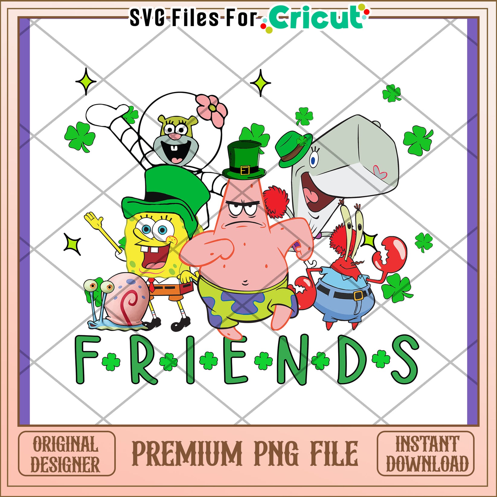 SpongeBob St Patricks Day Friends PNG – svg files for cricut