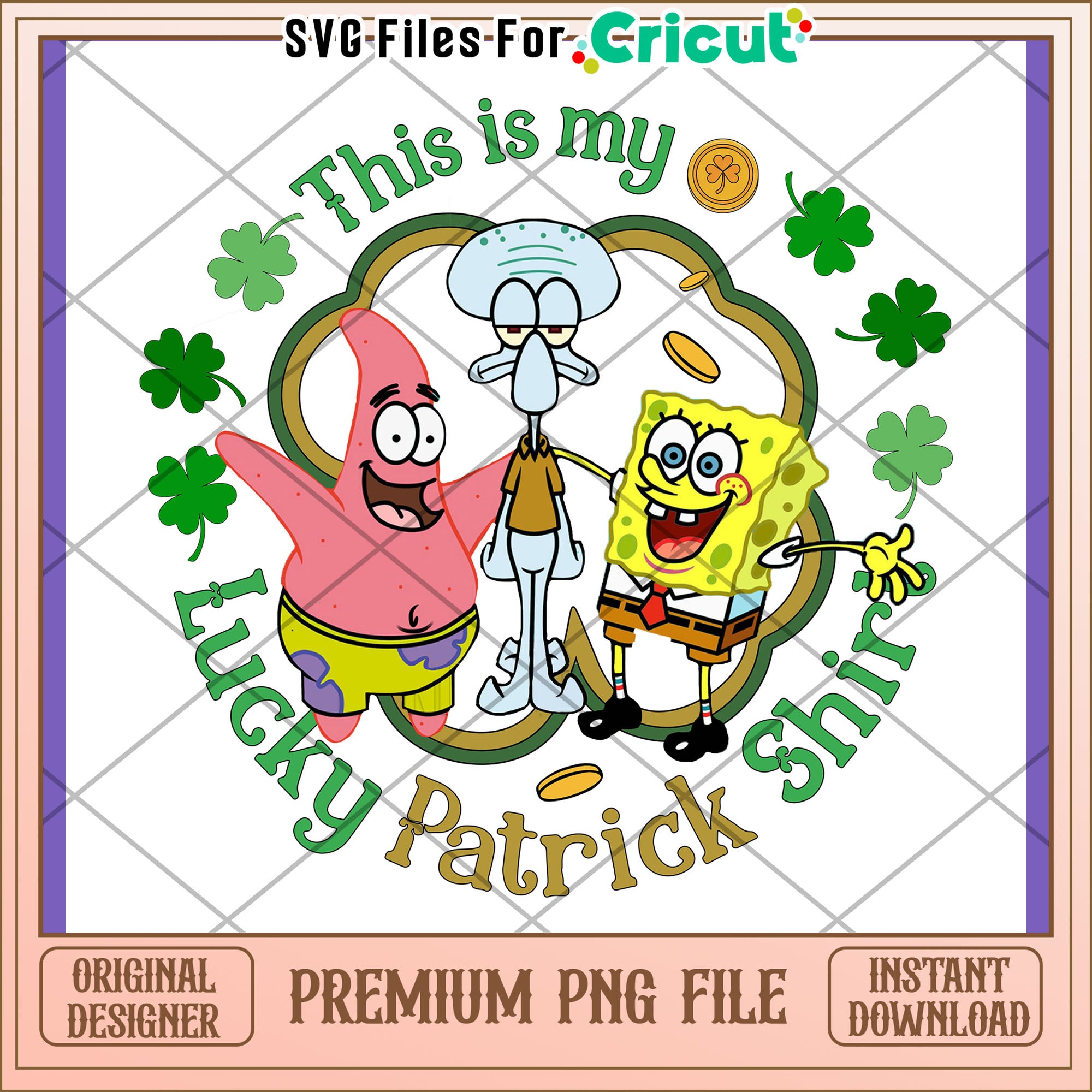SpongeBob St Patricks Day PNG Design – svg files for cricut