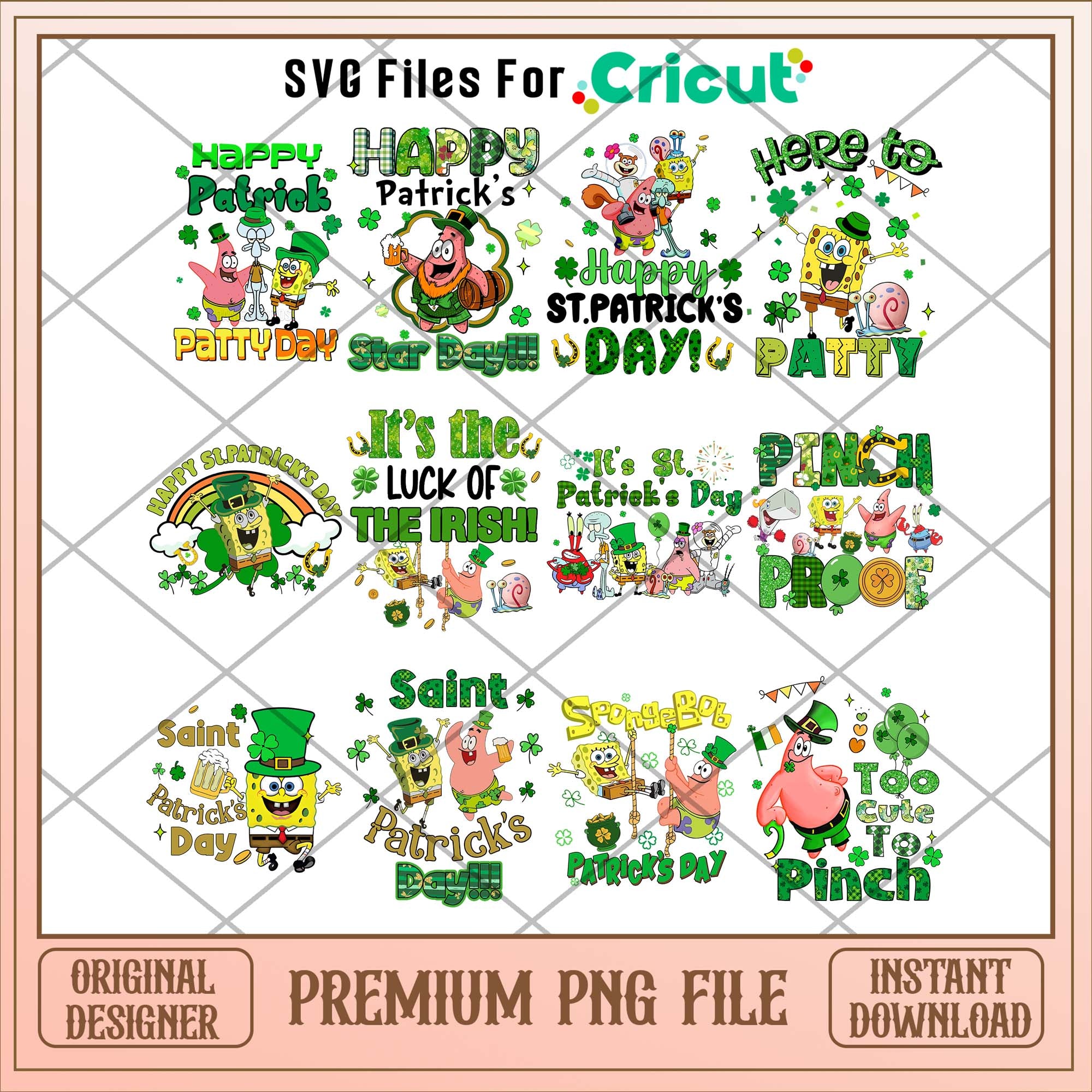 Sponge Bob Lucky day png bundle – svg files for cricut