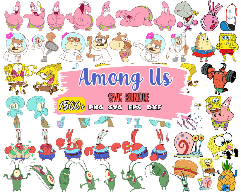 Spongebob cartoon characters bundle svg, spongebob squarepants svg ...