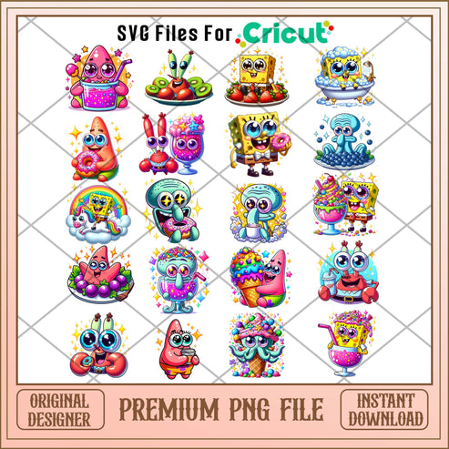 SpongeBob SquarePants Chibi png bundle, SpongeBob Chibi bundle – svg ...
