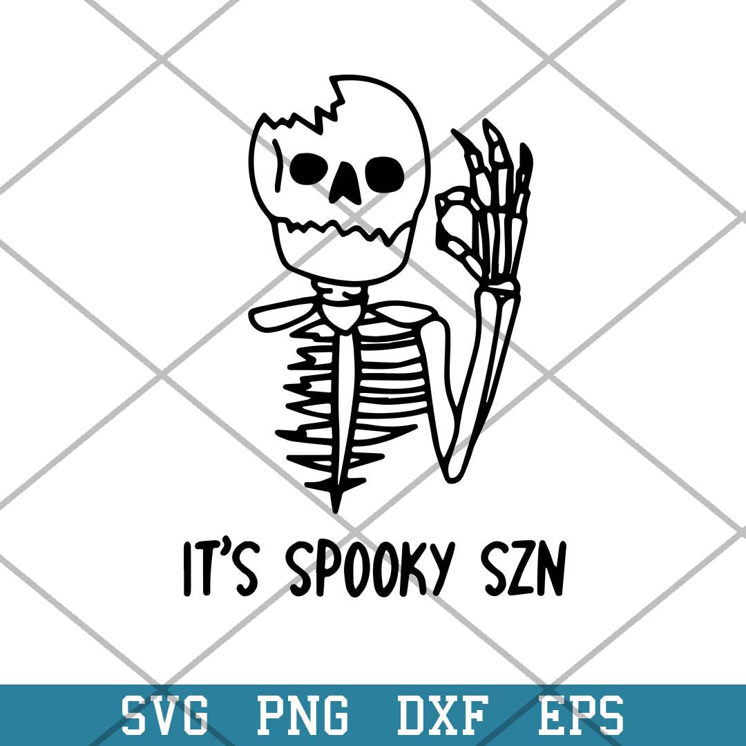 Spooky Szn Skeleton Halloween Svg, Halloween Svg-Svgfilesforcricut ...