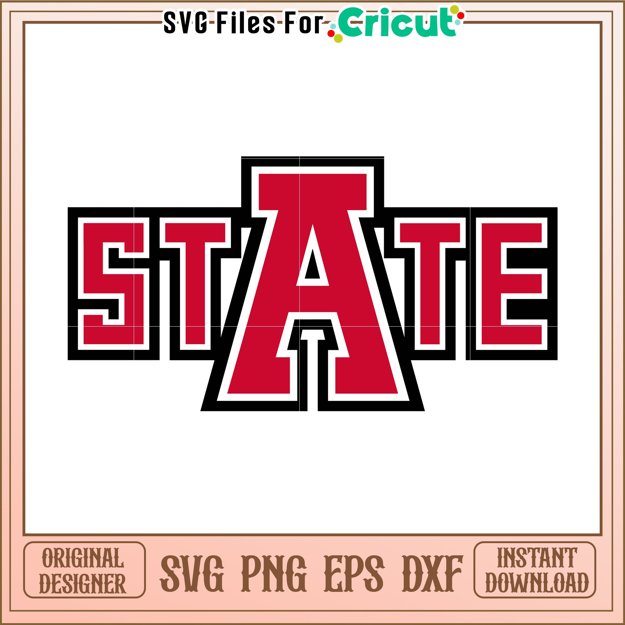 Sports State Logo Design for Crafting, Ideal for Cricut Users and Enth ...