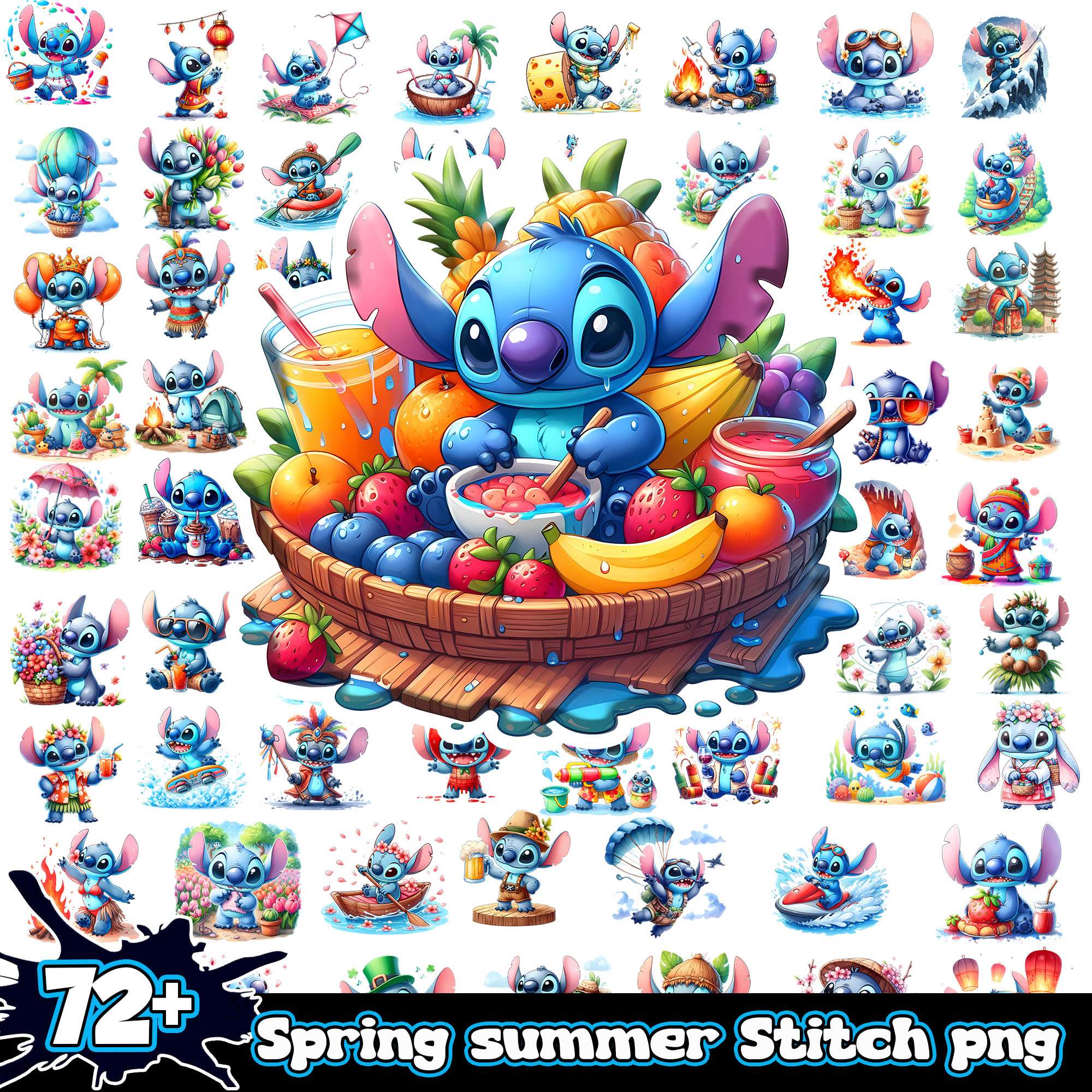 Stitch spring summer bundle png, lilo and stitch summer png – svg files ...