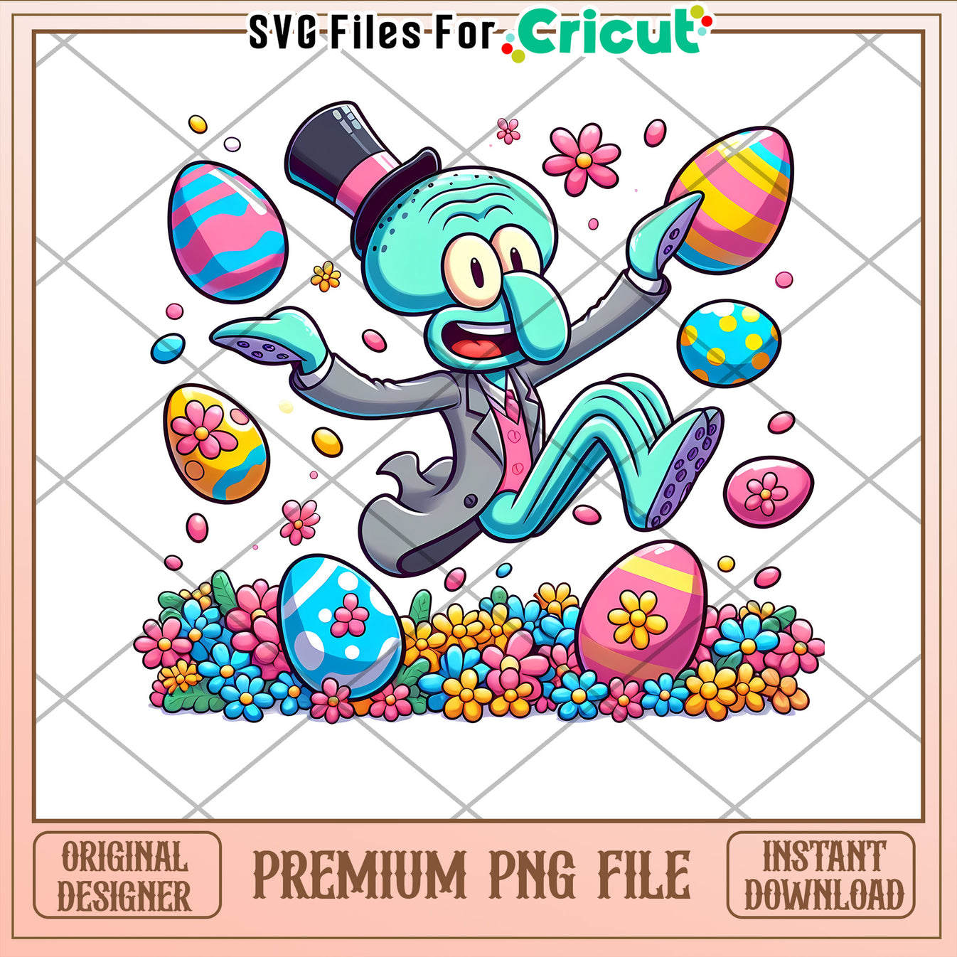 Squidward Easter PNG Cricut Design – svg files for cricut