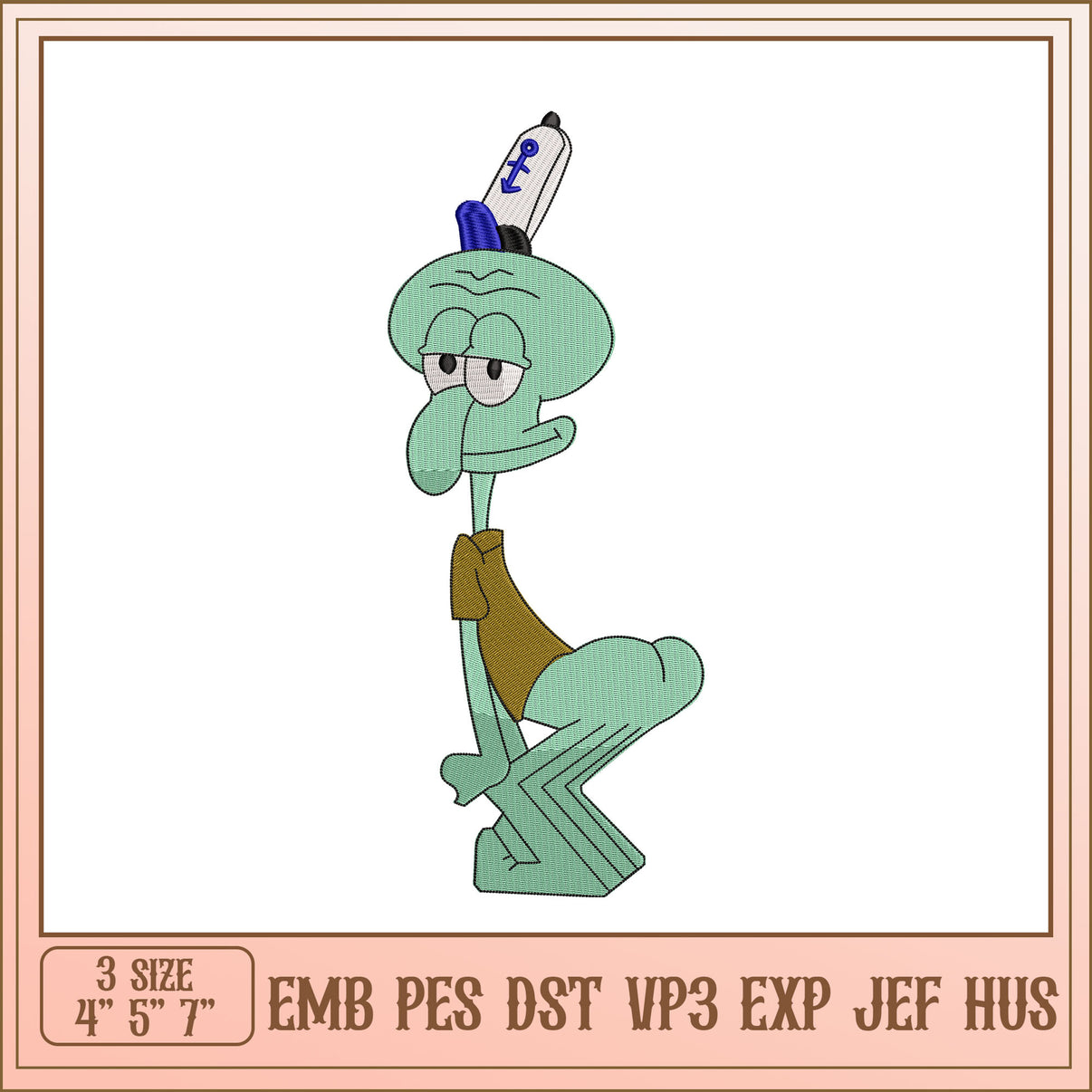 Squidward Embroidery Design – svg files for cricut