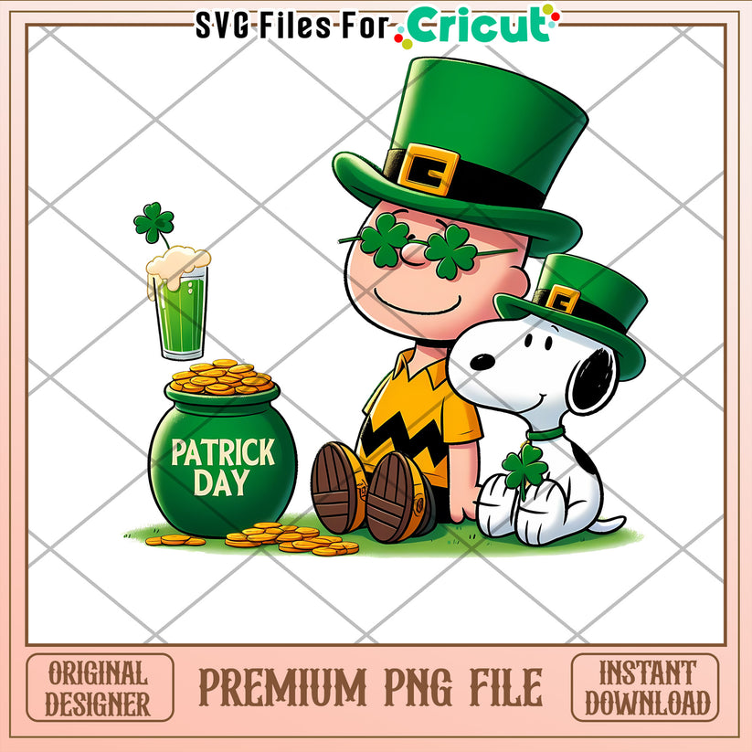 St Patrick Day PNG File Charlie Brown and Snoopy Design – svg files for ...