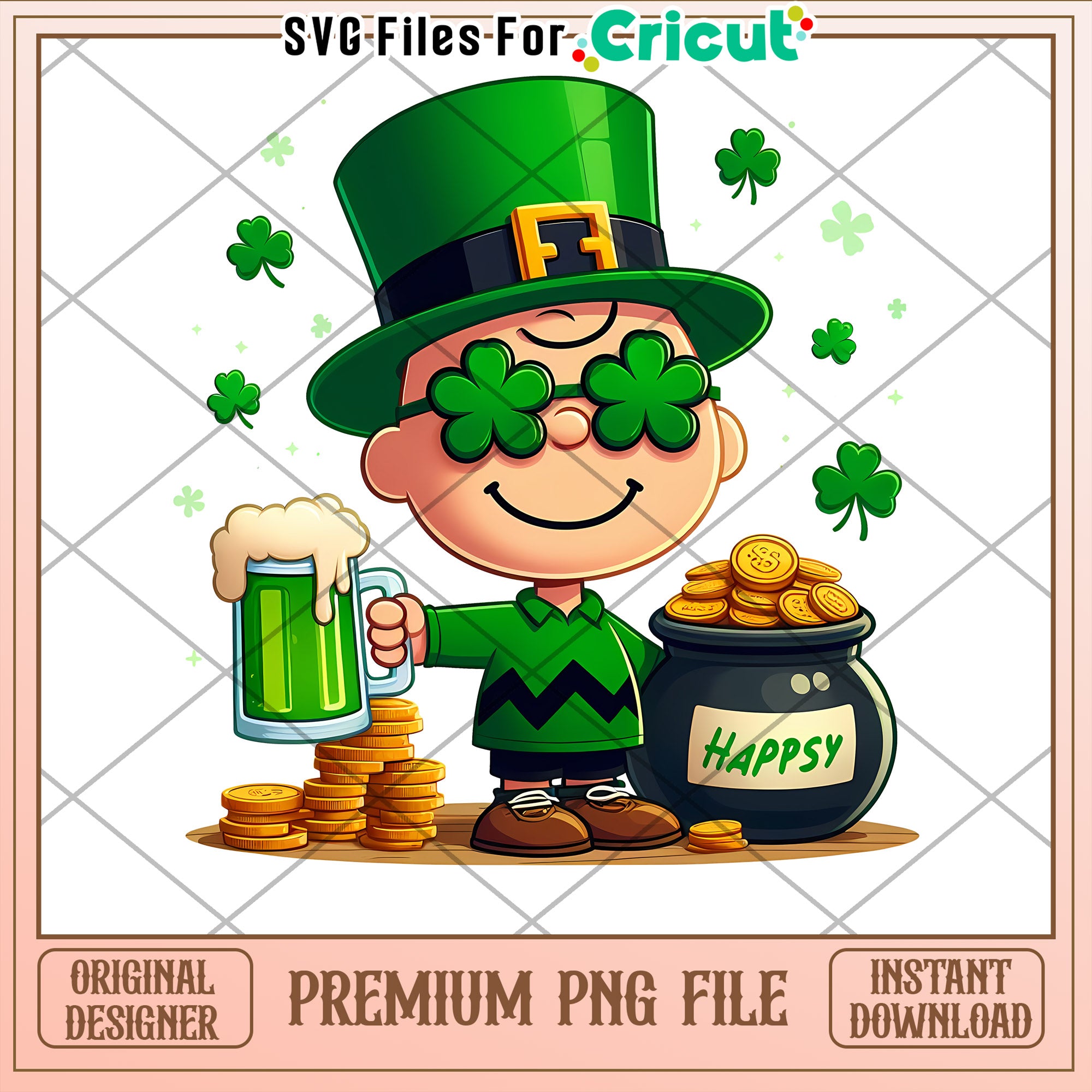 St Patricks Day Charlie Brown PNG – svg files for cricut