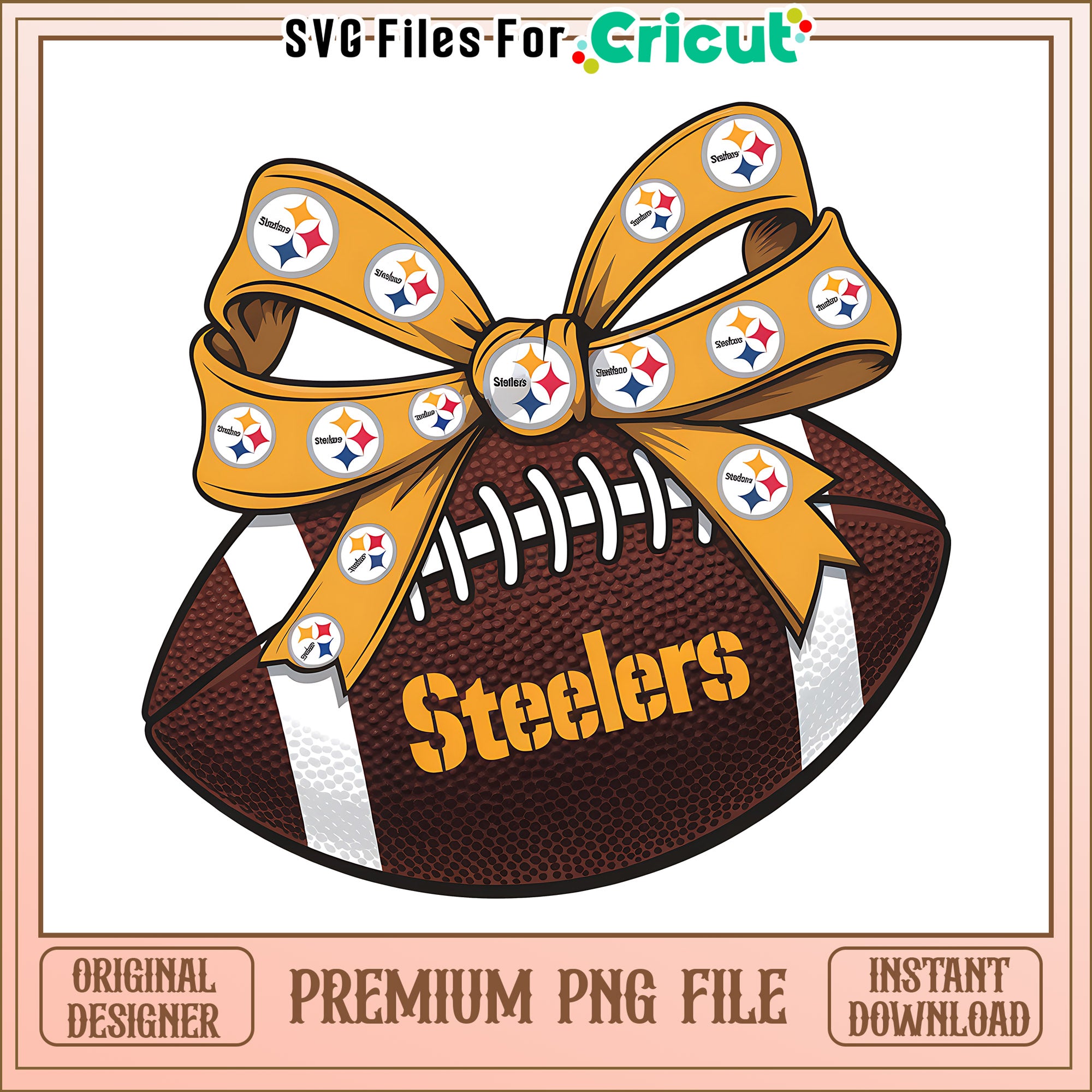 Steelers rugby ball and bow png, Pittsburgh Steelers png, NFL png – svg ...
