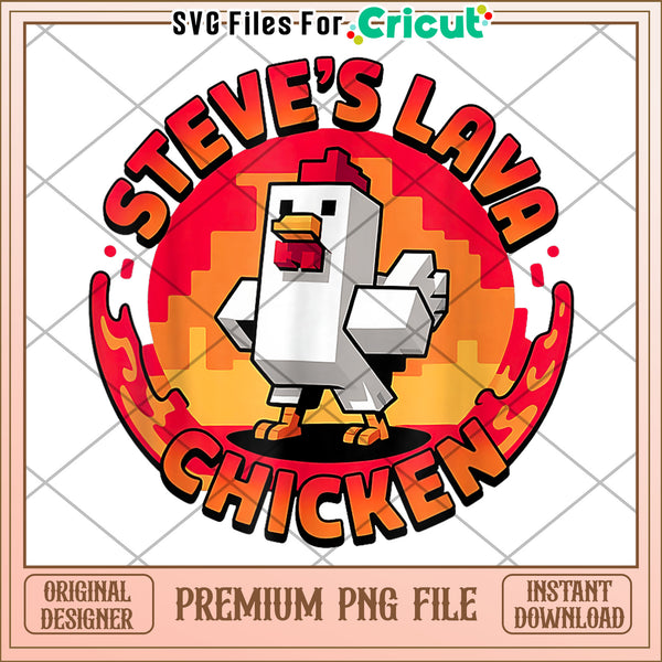 Steves lava chicken minecraft svg, lava chicken svg, minecraft movie s ...