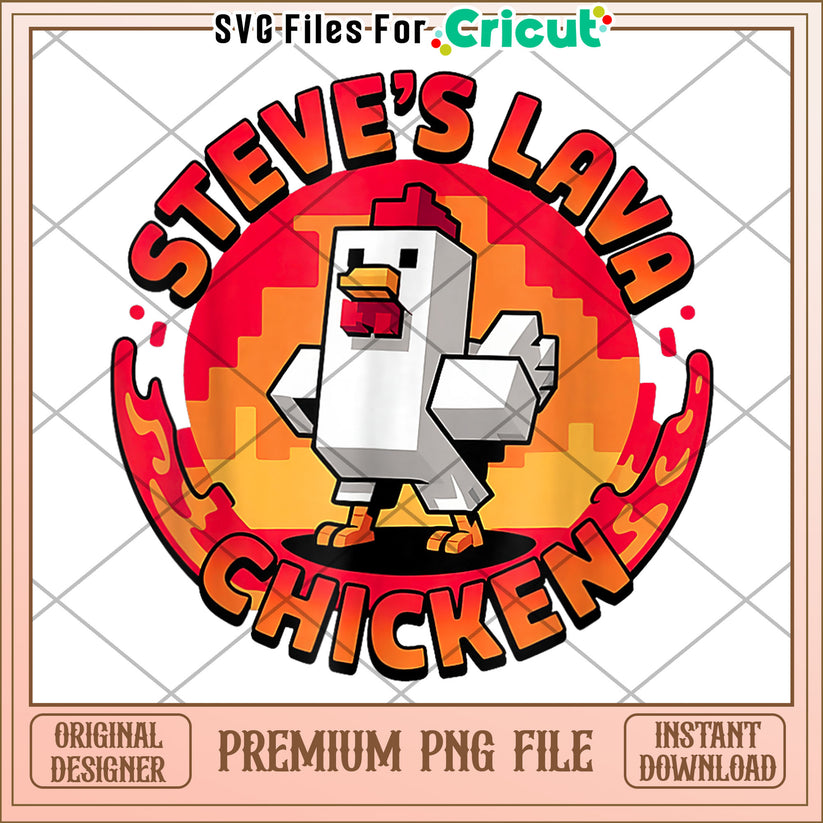 Steves lava chicken minecraft svg, lava chicken svg, minecraft movie s ...