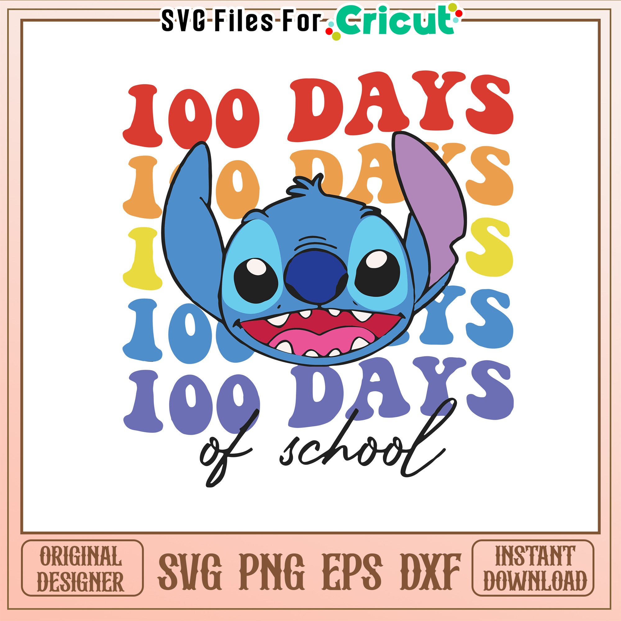 Stitch 100 days of school svg, stitch face svg, disney school svg – svg ...