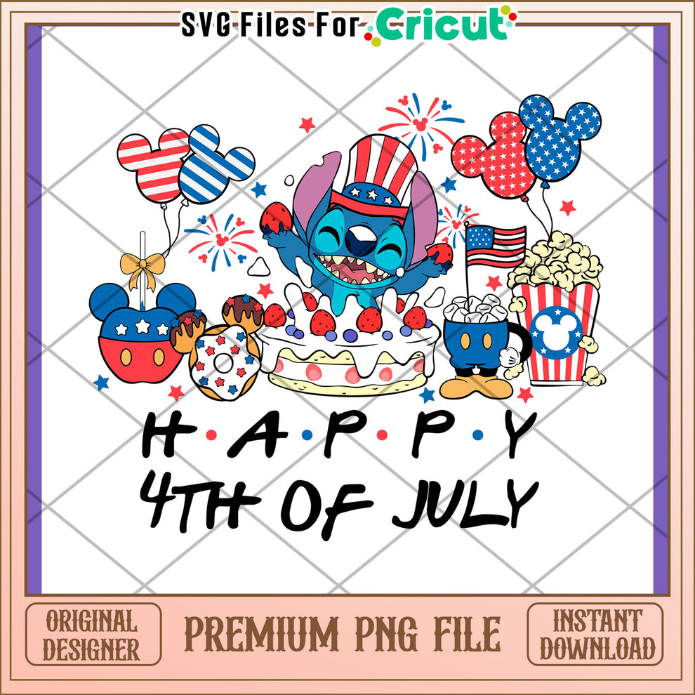 Stitch 4th of July PNG Design – svg files for cricut