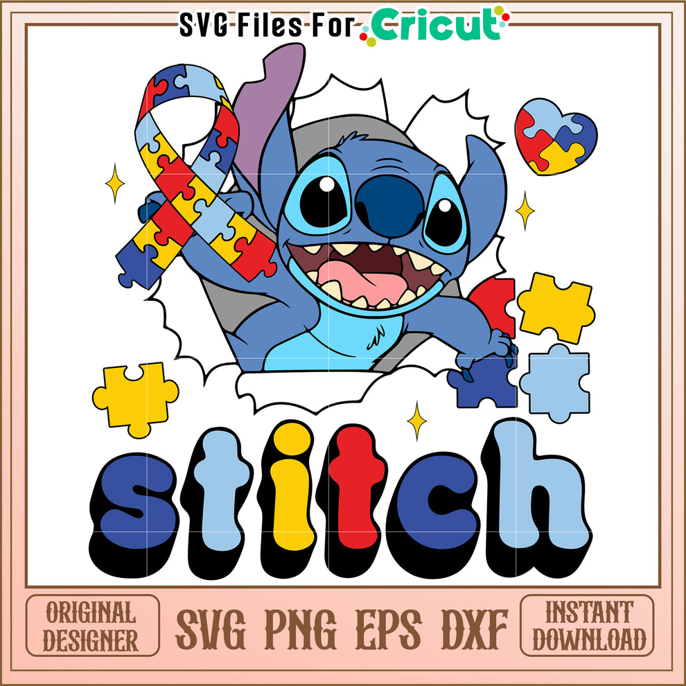 Stitch Autism Awareness SVG Design – svg files for cricut