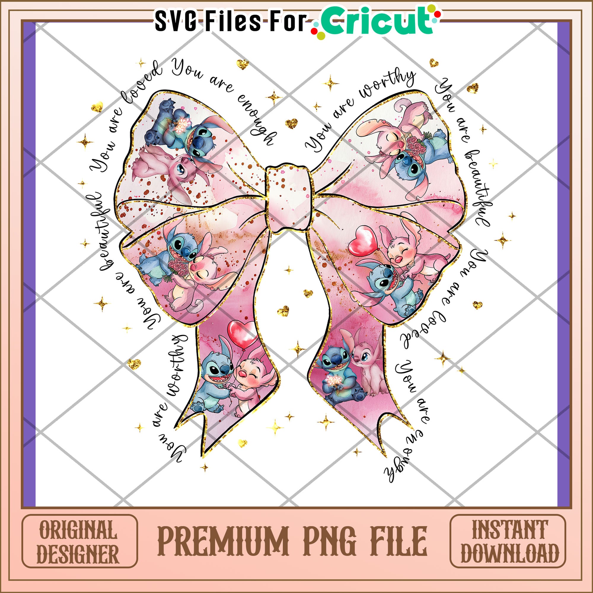 Stitch Bow PNG You Are Enough Design – svg files for cricut