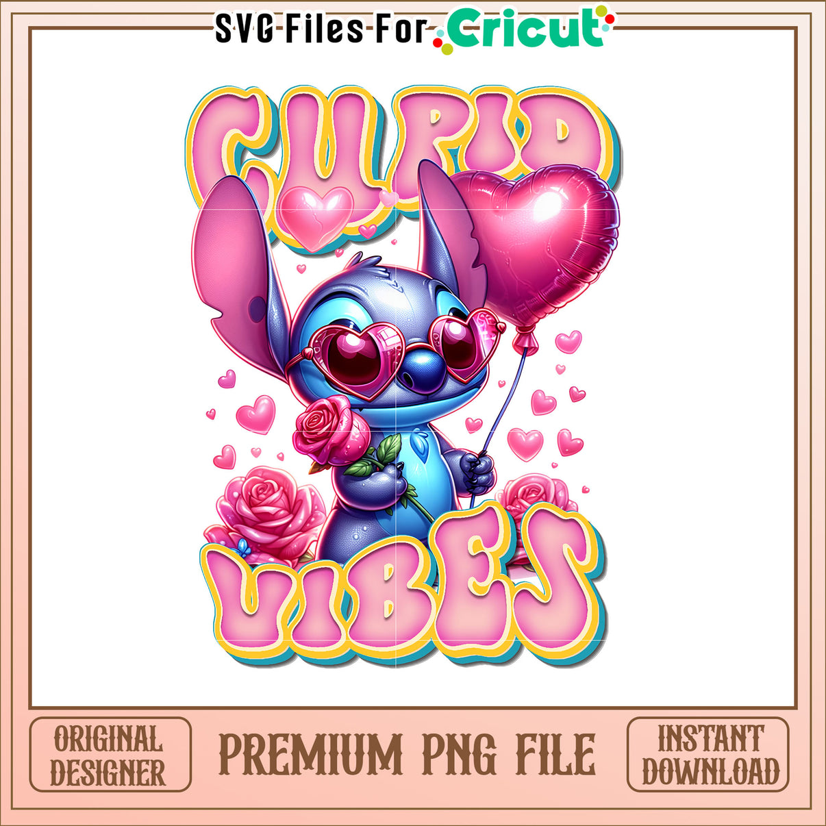 Stitch Cupid Vibes PNG Image – svg files for cricut